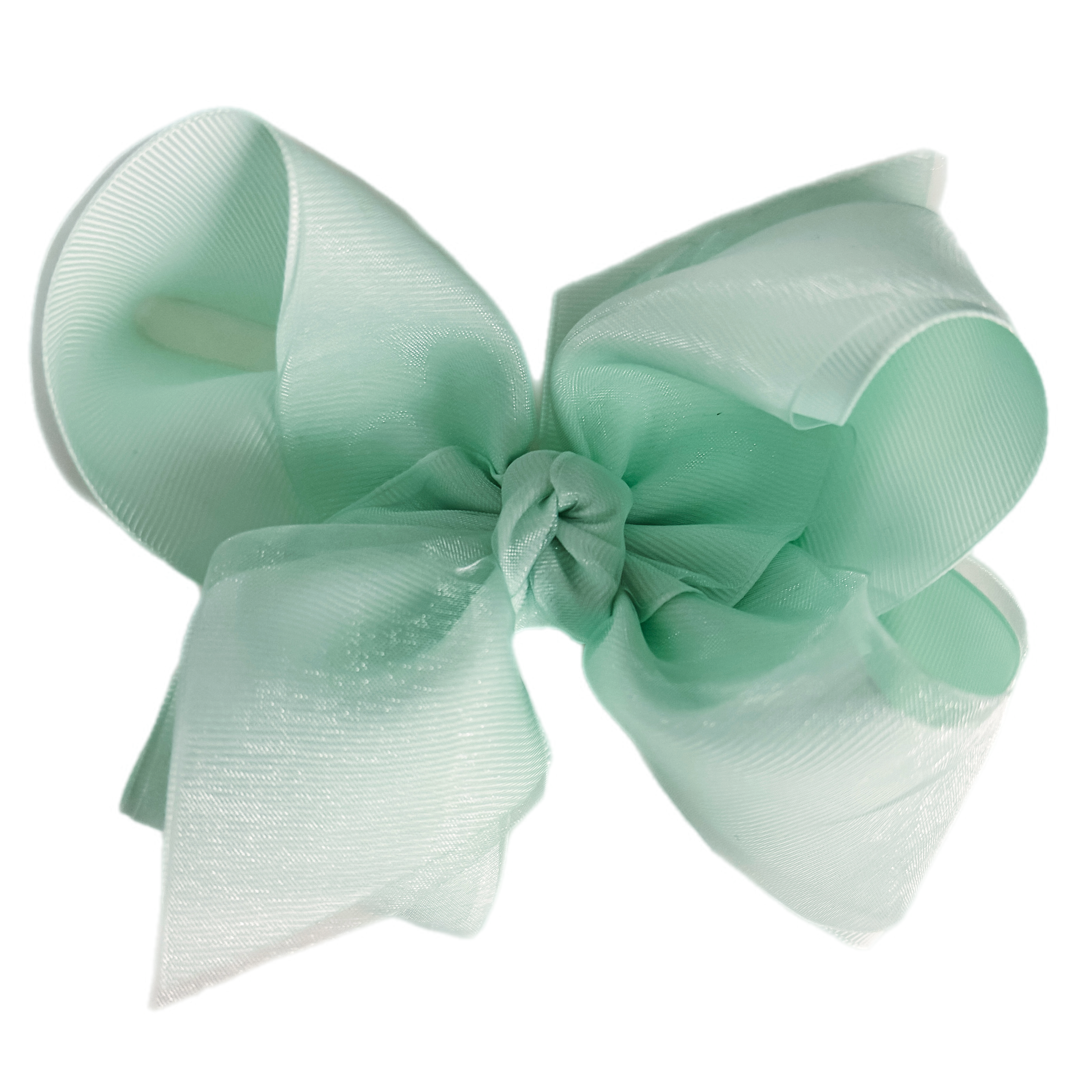 Powder Mint Layered Organza Grosgrain Bow | Shop Bonnie Bee